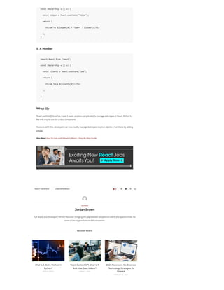 What Is The useState In React: A Complete Guide? | PDF