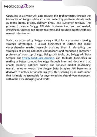 Use Swiggy Data Scraping API for Strategic Advantages.pptx