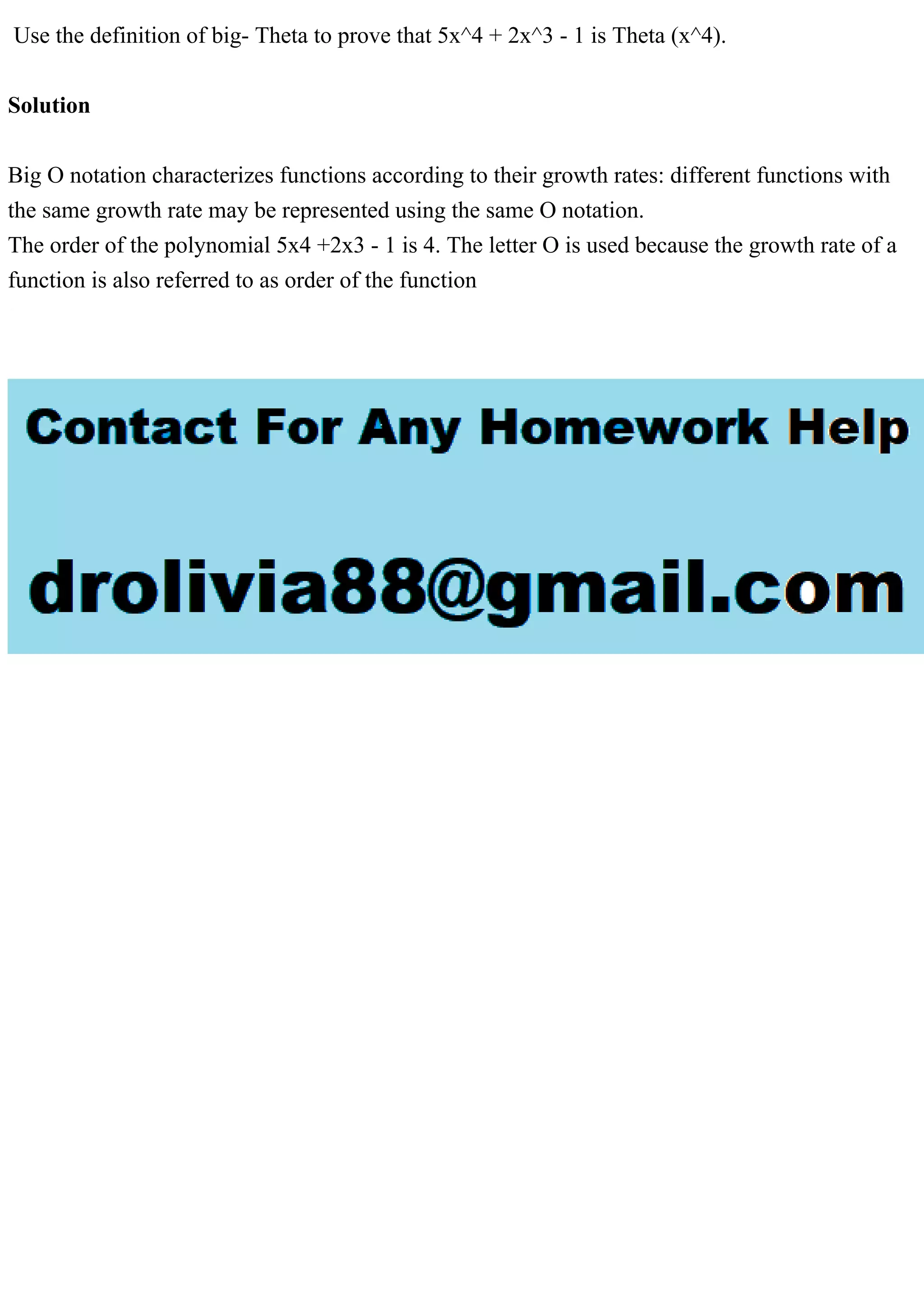 Use the definition of big- Theta to prove that 5x^4 + 2x^3 - 1 is The.pdf