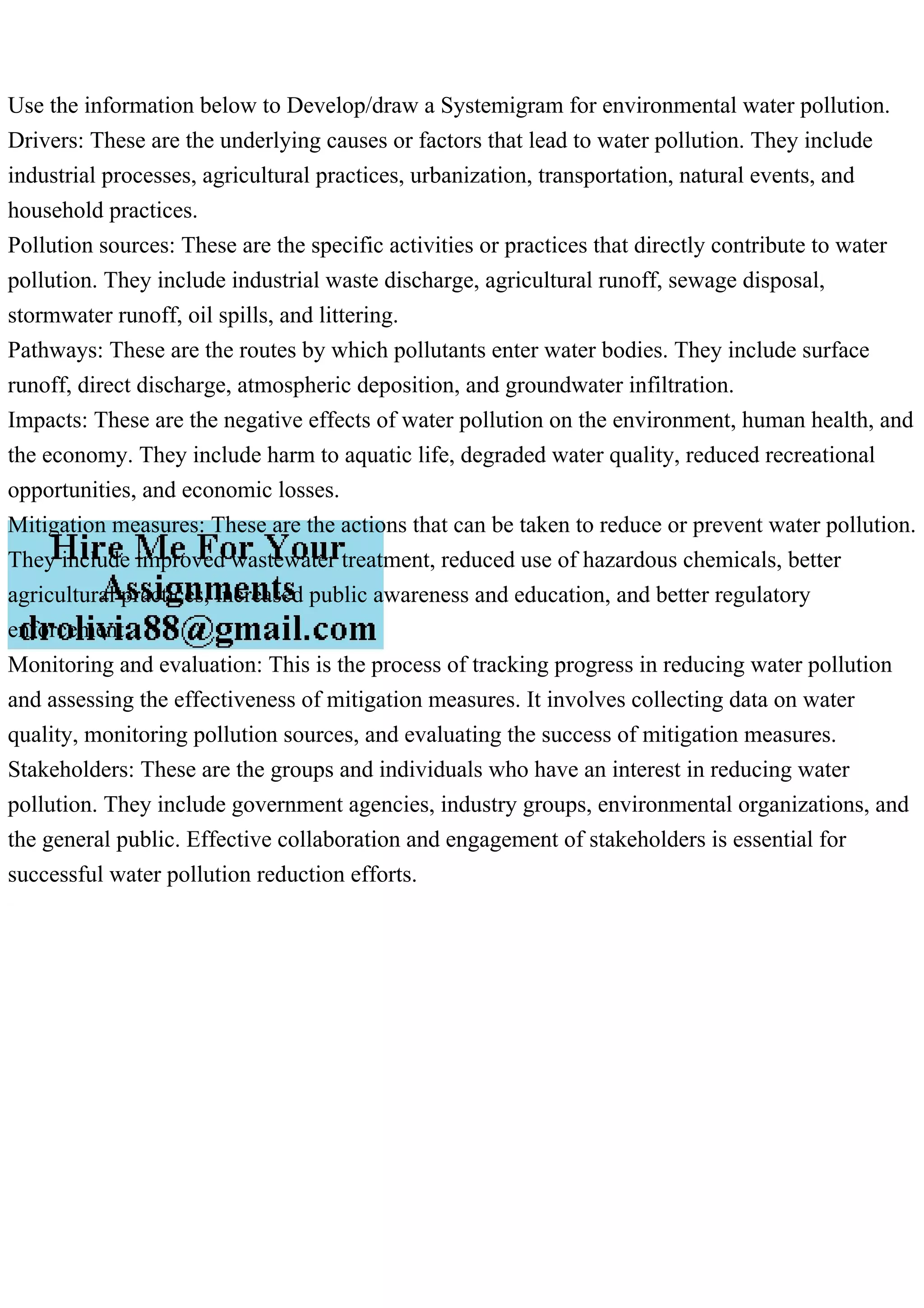 Use the information below to Developdraw a Systemigram for enviro.pdf