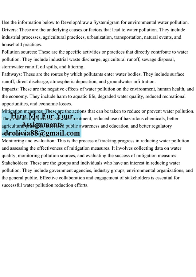 Use the information below to Developdraw a Systemigram for enviro.pdf