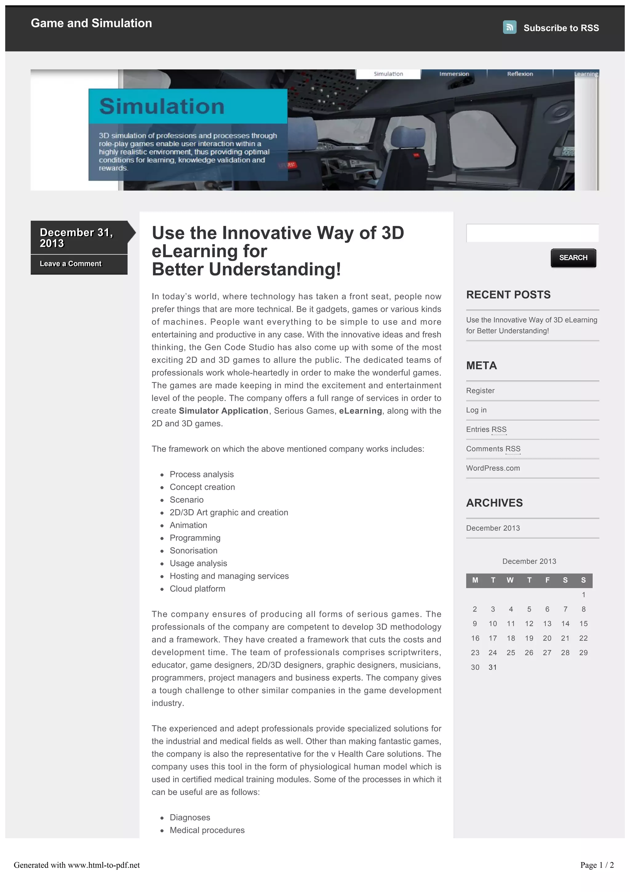 Use the innovative way of 3 d elearning for better understanding! | PDF
