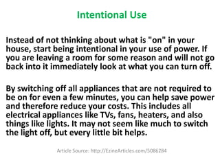 Use these tactics to help go green and save on electricity | PPT