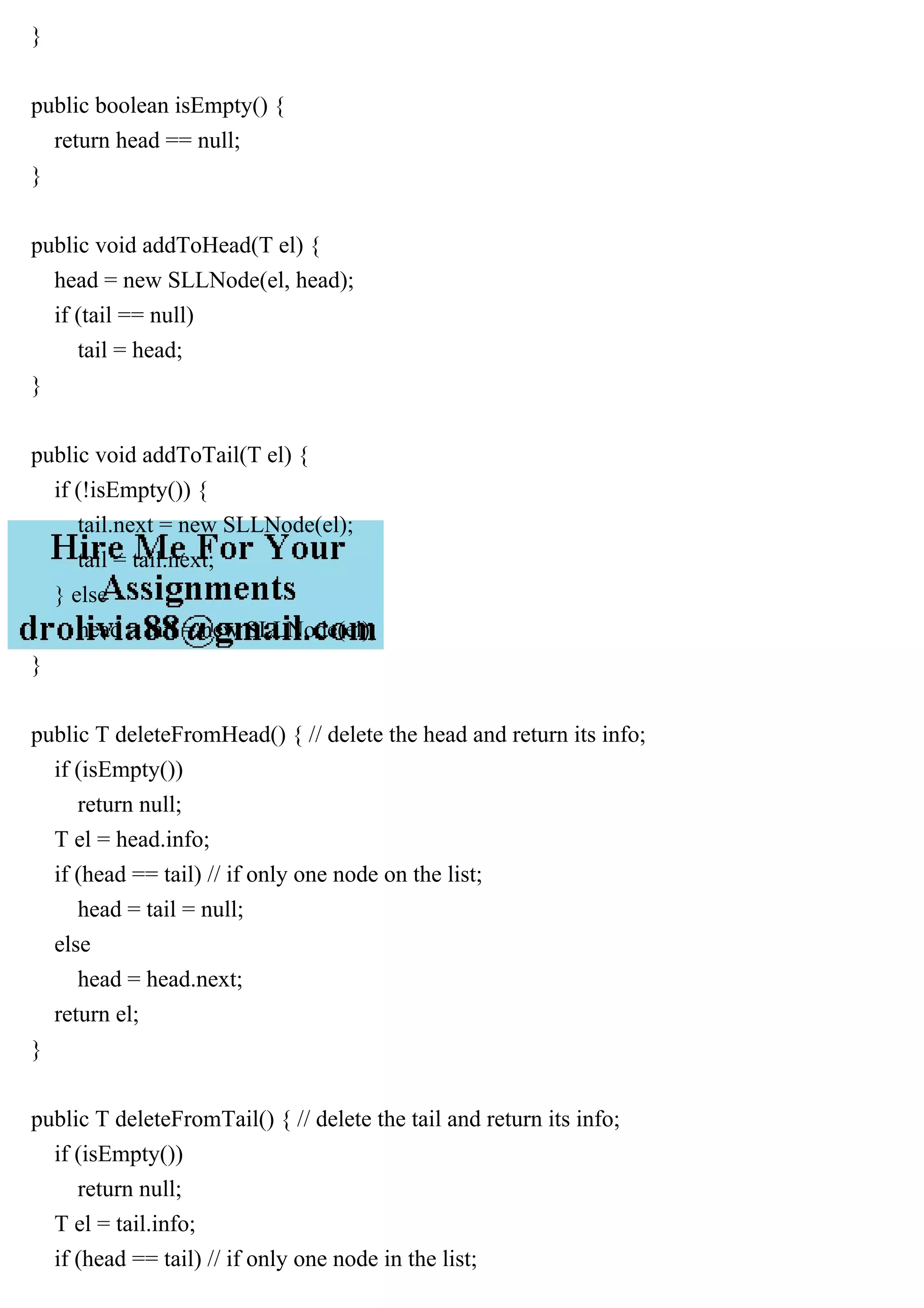 Use the singly linked list class introduced in the lab to implement .pdf Use the singly linked list class introduced in the lab to implement .pdf