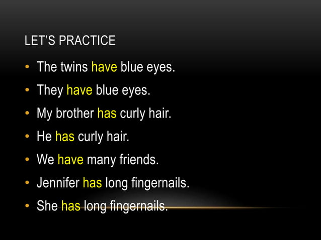 Use the verb have | PPTX