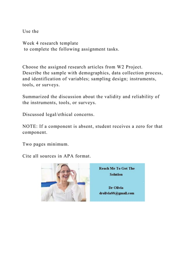 Use theWeek 4 research template to complete the following assi | PDF