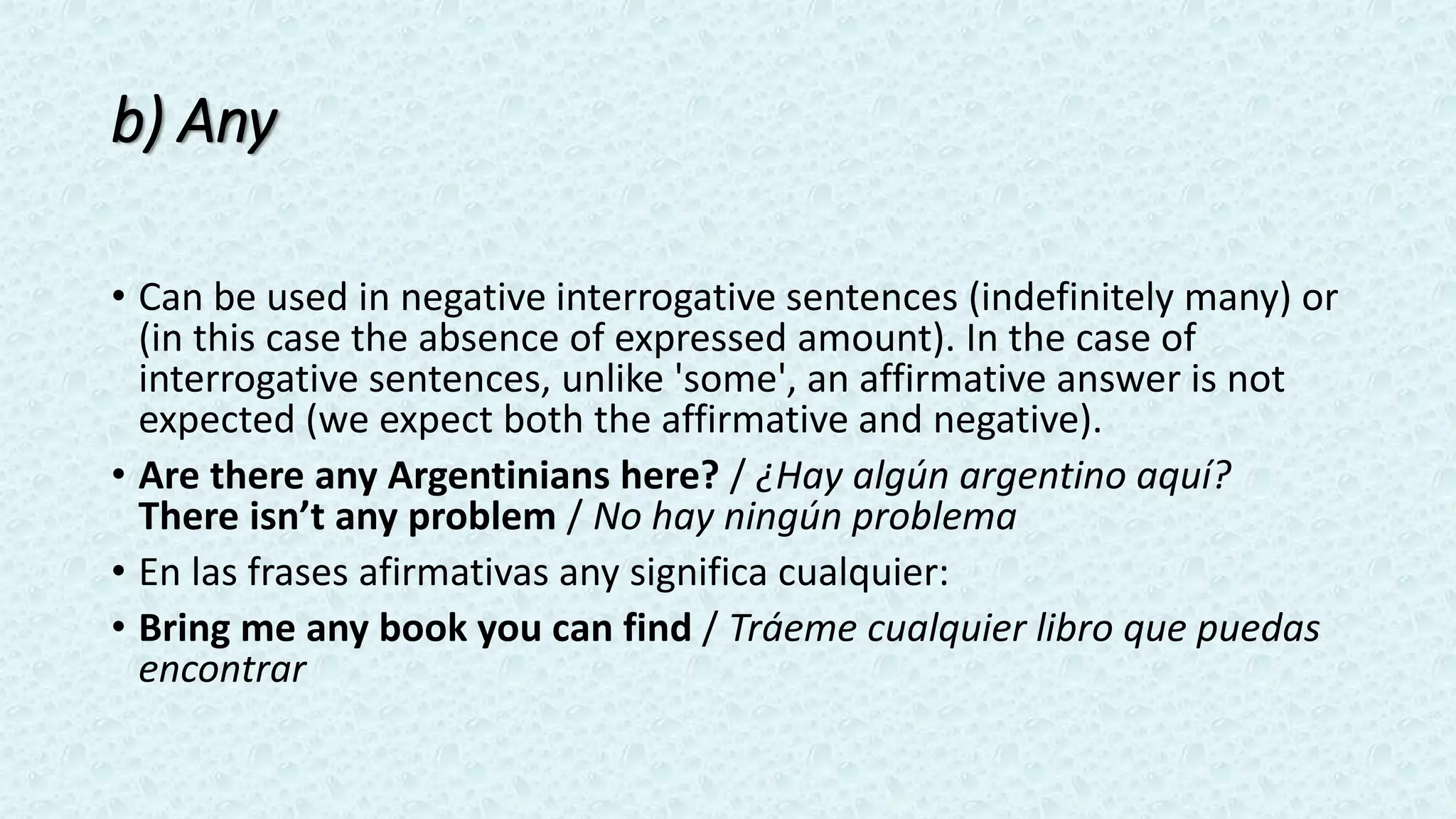 Use verbs and Quantifiers | PPTX