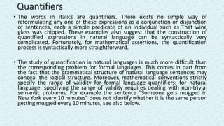 Use verbs and Quantifiers | PPTX