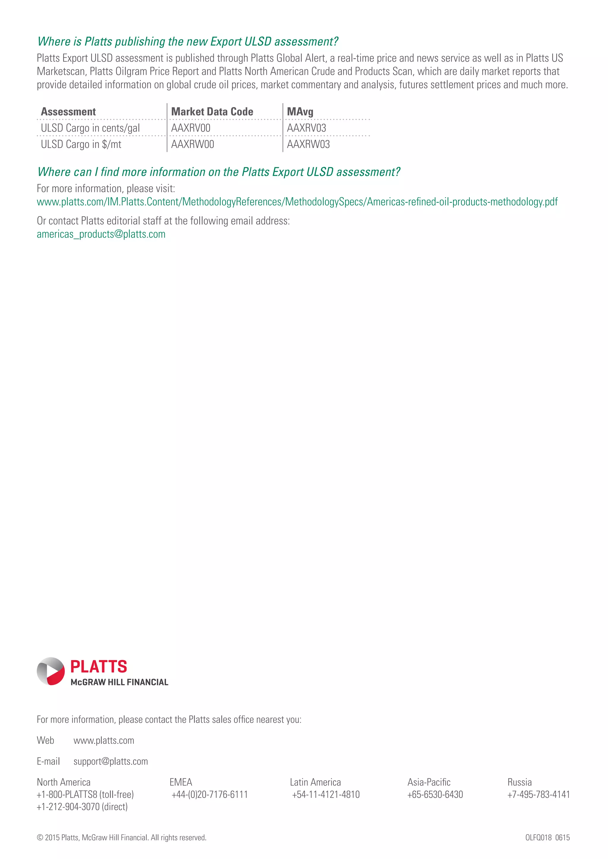 Us export ulsd_assessment PLATTS | PDF