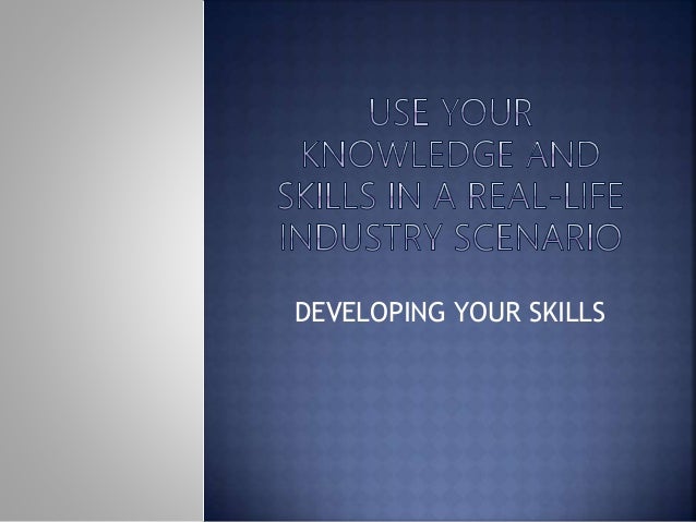 Use Your Knowledge & Skills in a Real Life Industry Scenario | PPTX