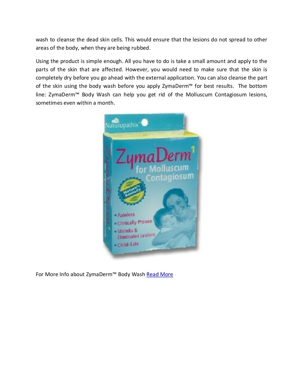 Use Zymaderm™ Body Wash to Get Rid Of Molluscum Contagiosum Lesions