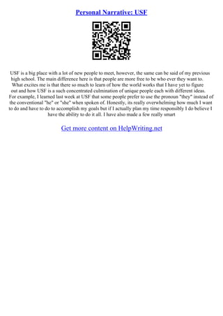 Usf Application Essay | PDF