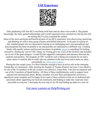 Usf Application Essay | PDF