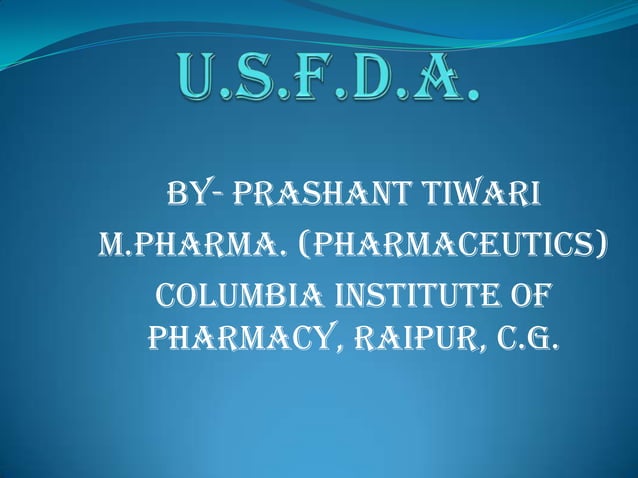 USFDA GUIDLINES | PPTX
