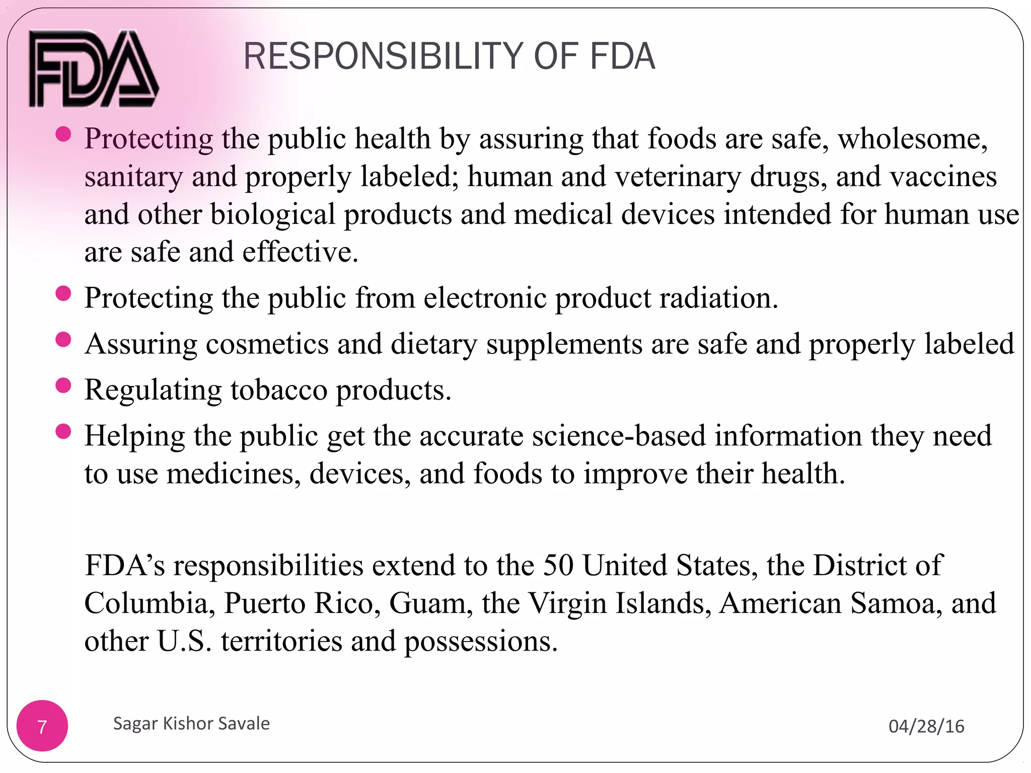 Usfda Ppt