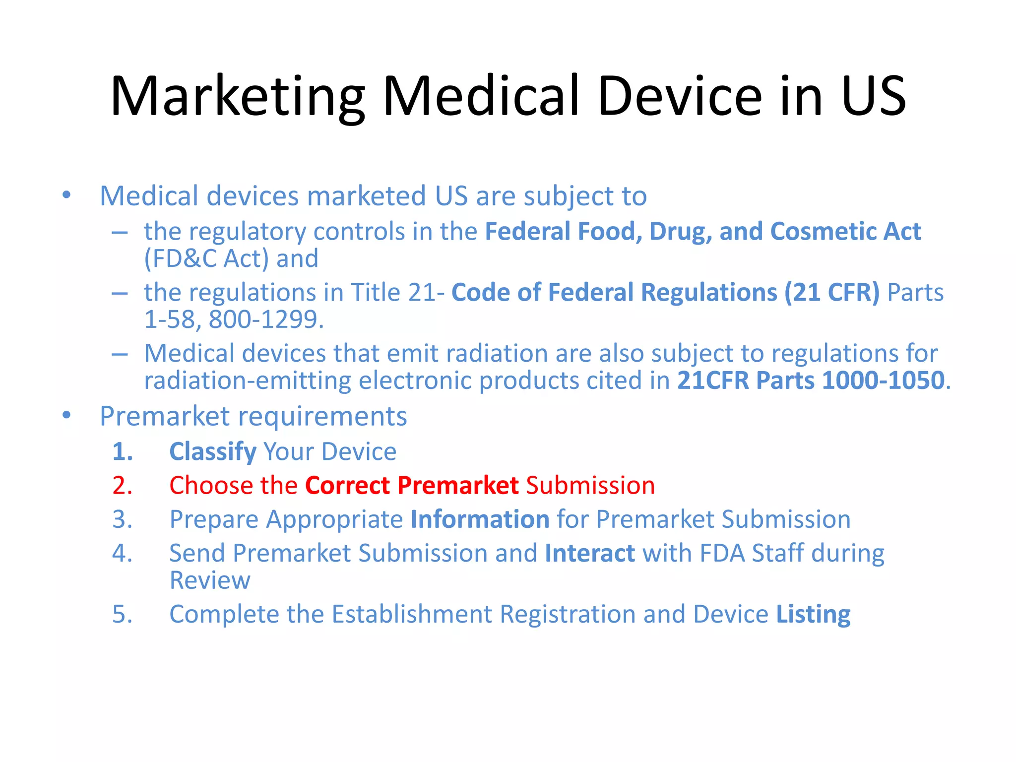 US FDA Medical Device or Equipment | PPTX