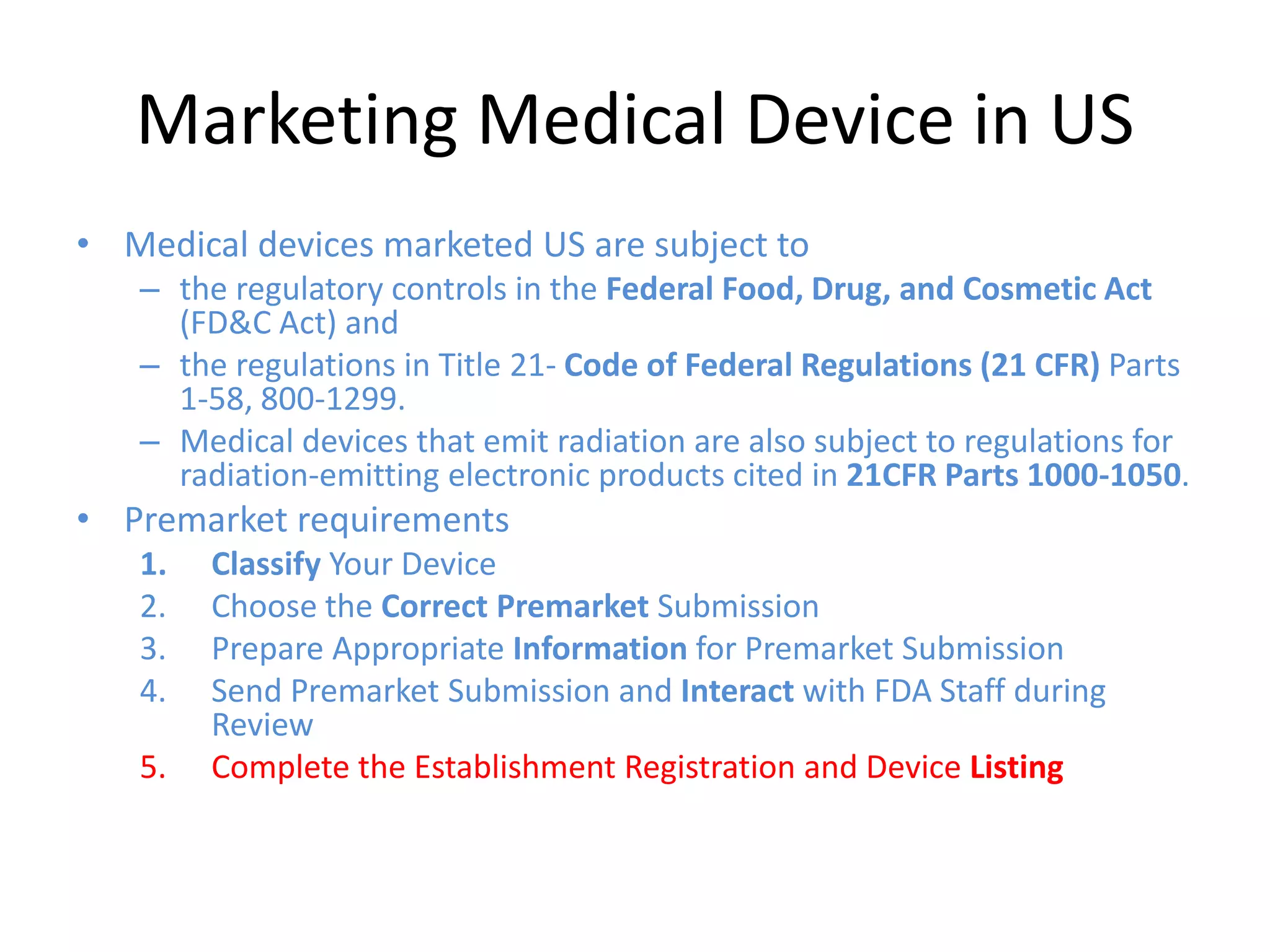 US FDA Medical Device or Equipment | PPTX