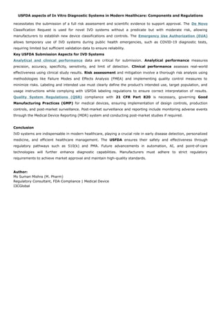 USFDA aspects of In Vitro Diagnostic Systems in Modern Healthcare.docx