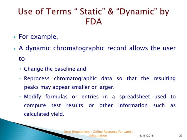Presentation on US FDA Data Integrity Guidance. | PPTX | Pharmaceutical ...