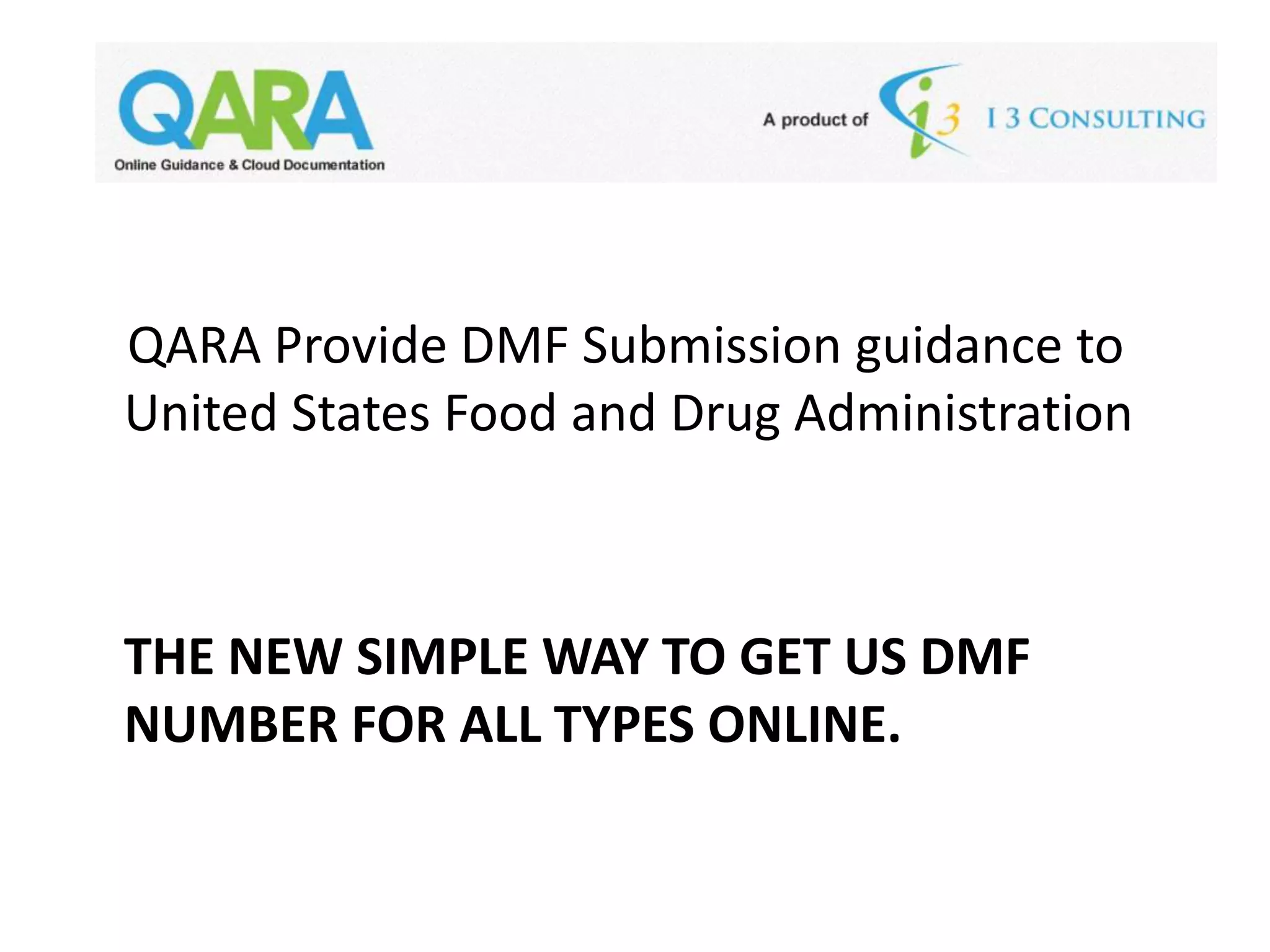 US FDA DMF | PPT