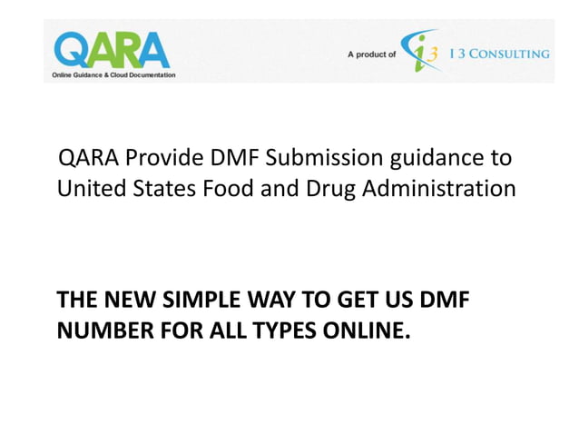 US FDA DMF | PPT