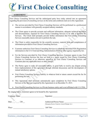 US FDA Food Facility Registration Form_First Choice Consulting Services ...