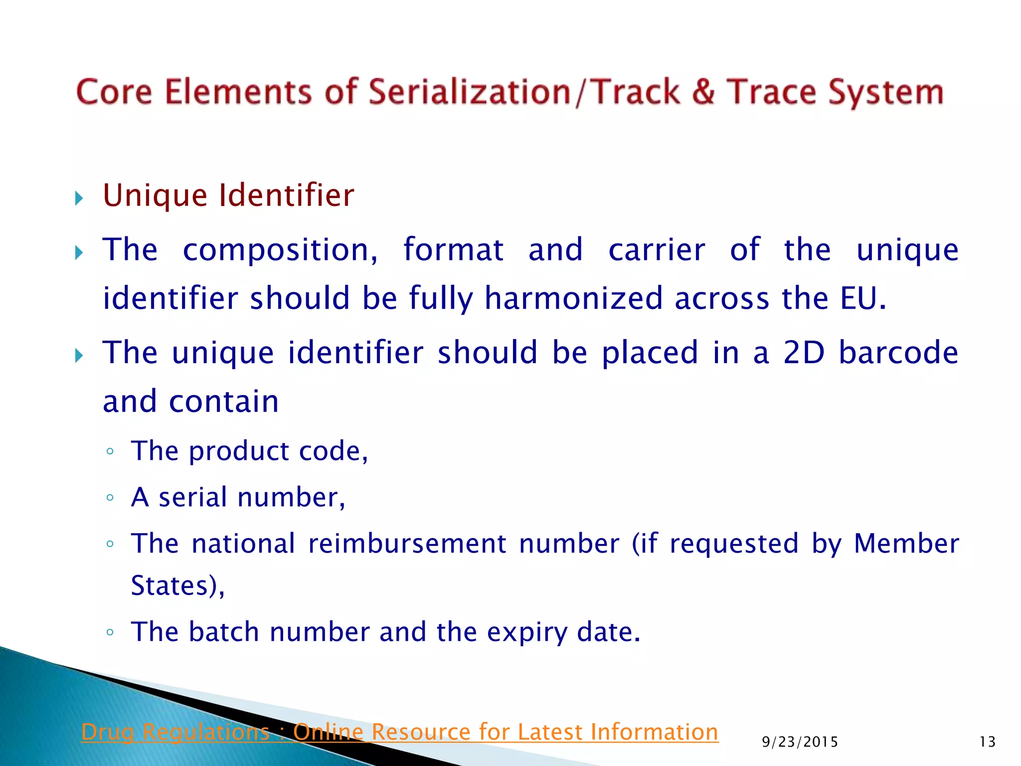 New EU Serialisation / Track & Trace Requirements. | PPTX