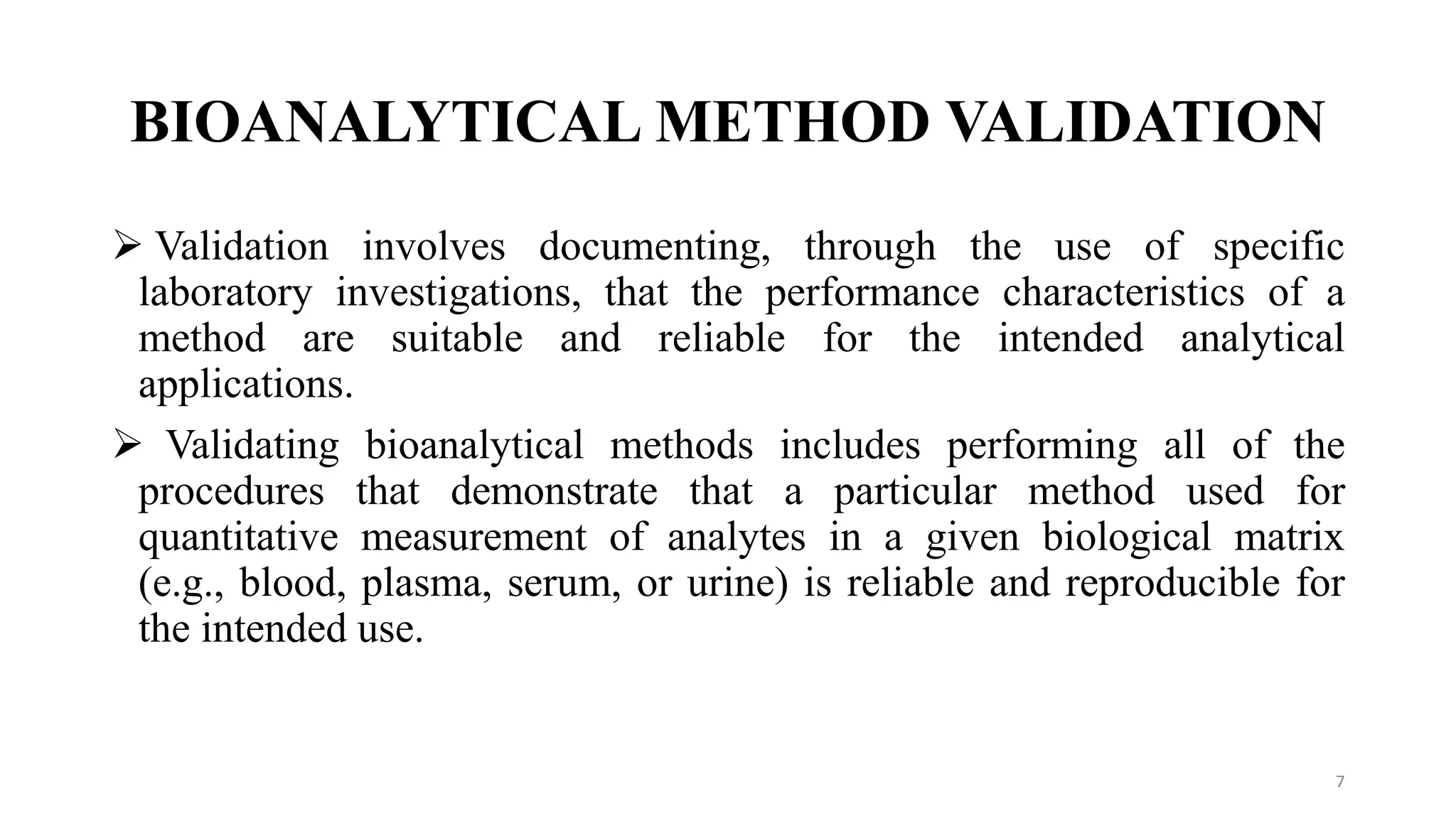 USFDA guidelines for bioanalytical method validation | PPTX