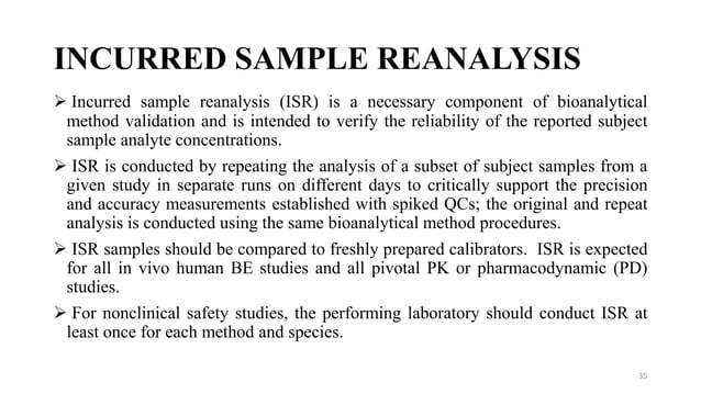 USFDA guidelines for bioanalytical method validation | PPTX
