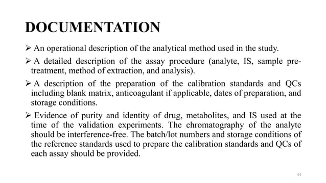 USFDA guidelines for bioanalytical method validation | PPTX
