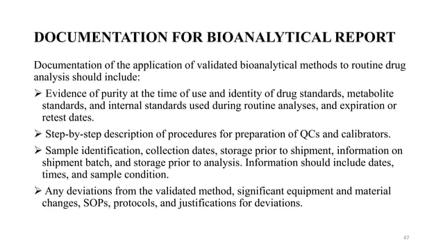 USFDA guidelines for bioanalytical method validation | PPTX