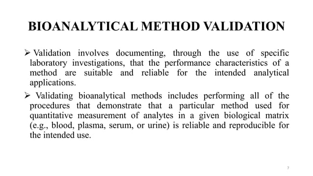 USFDA guidelines for bioanalytical method validation