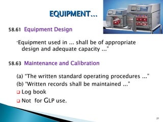 USFDA guidelines of glp for non clinical testing laboratories | PPTX