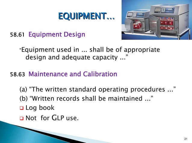 USFDA guidelines of glp for non clinical testing laboratories | PPTX