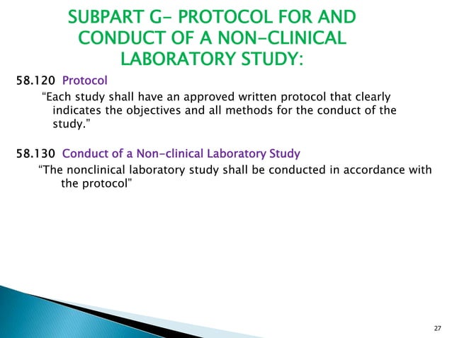 USFDA guidelines of glp for non clinical testing laboratories | PPTX