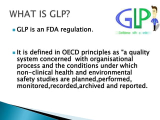 USFDA guidelines of glp for non clinical testing laboratories | PPTX