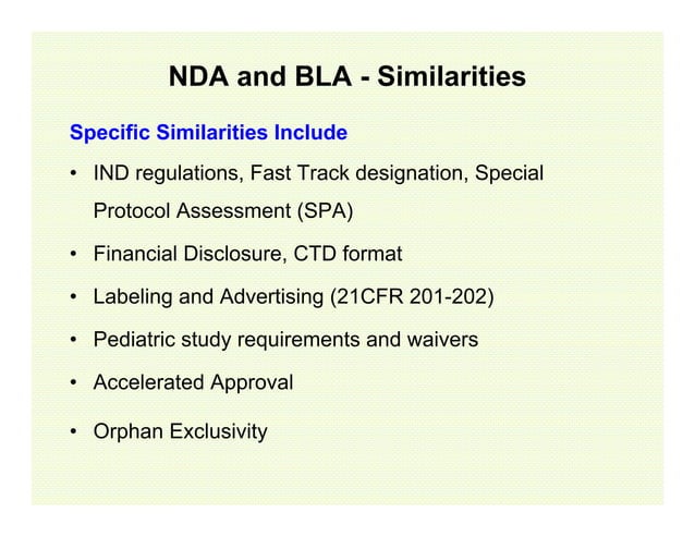 USFDA NDA Vs BLA | PDF | Biotech and Biomedical Industry | Industries