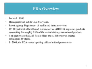 USFDA organization and structure.slidesharare | PPTX