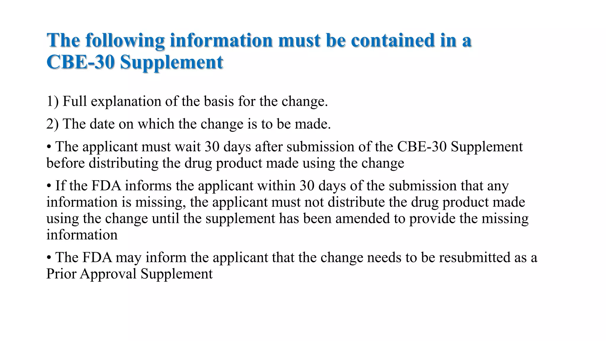 US FDA post approval changes | PPTX