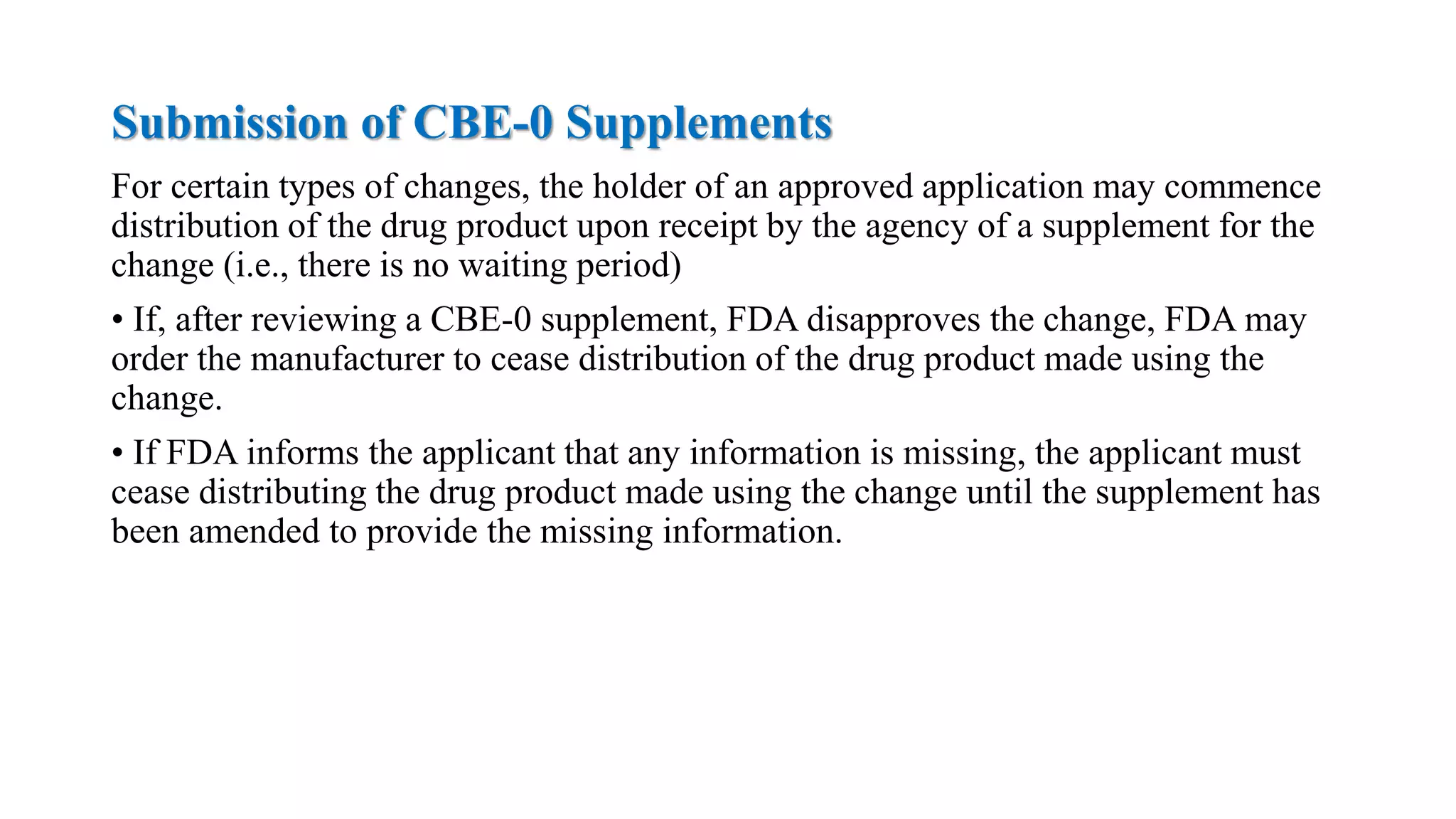 US FDA post approval changes | PPTX