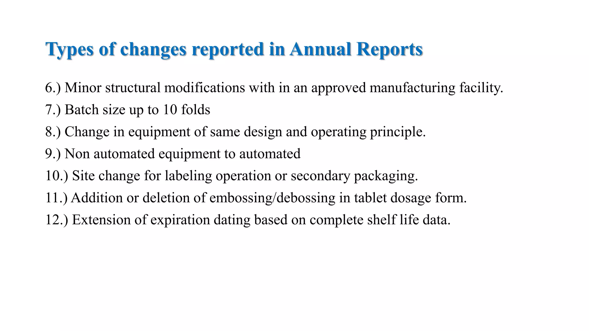 US FDA post approval changes | PPTX