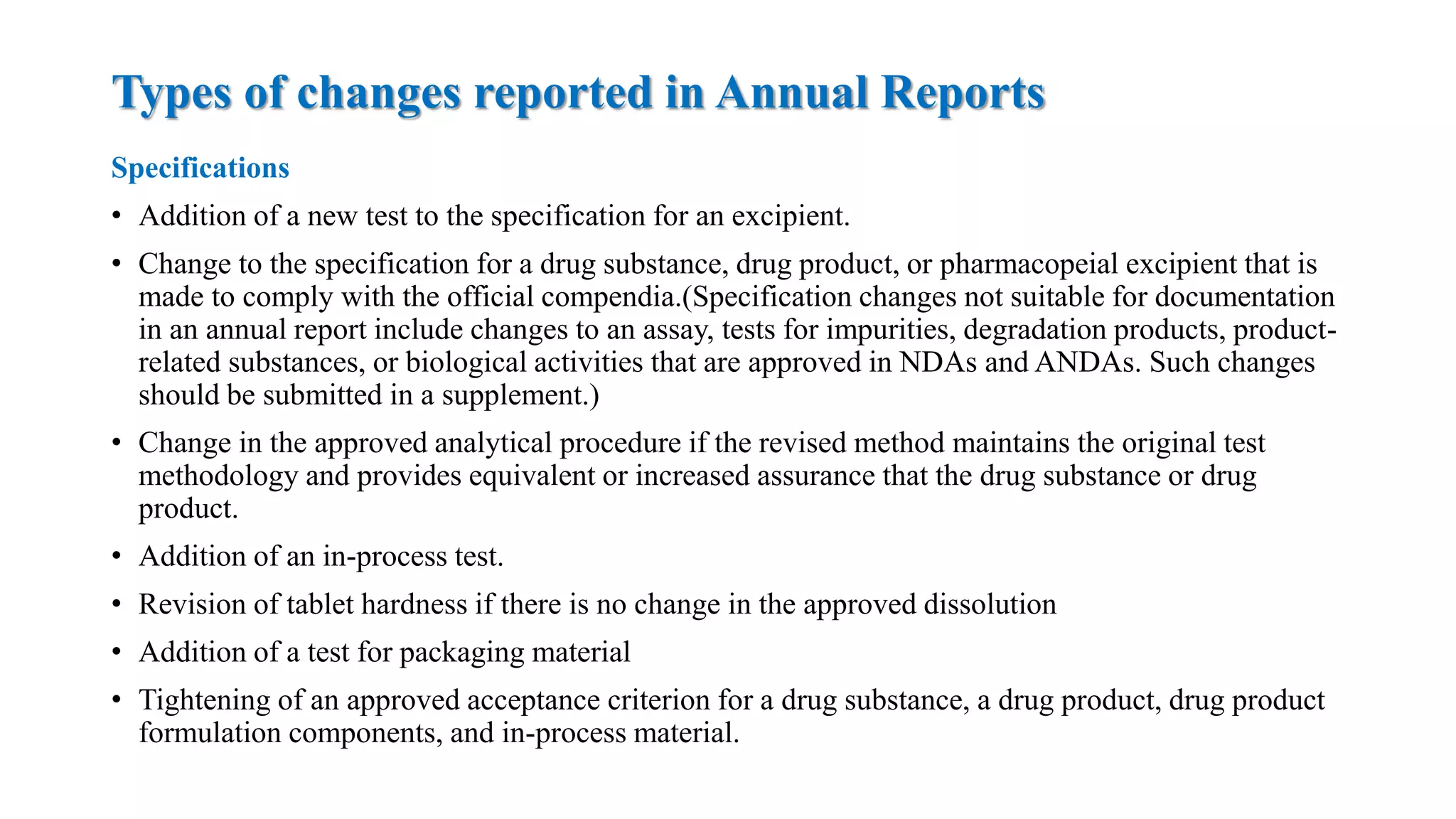 US FDA post approval changes | PPTX