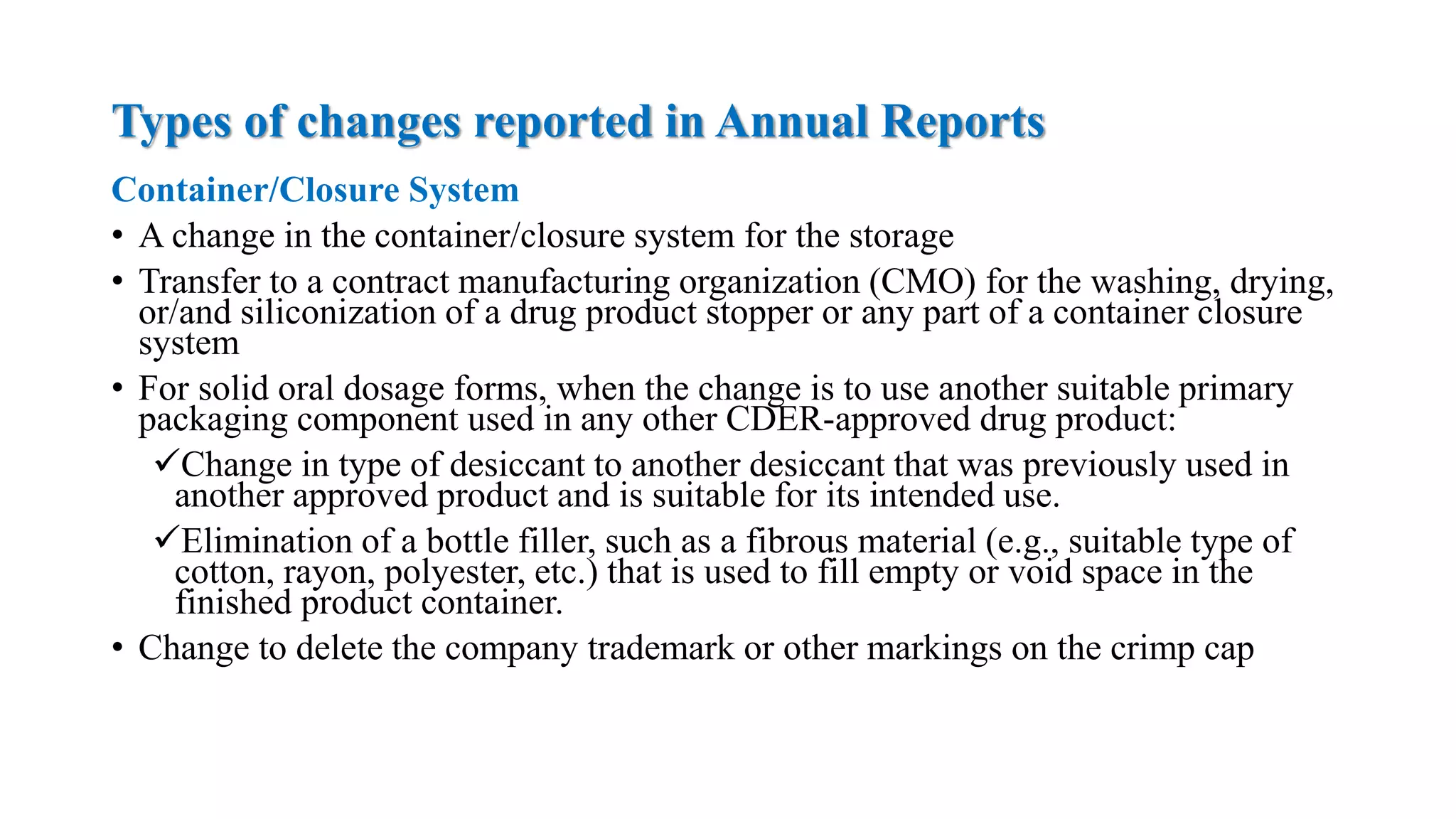 US FDA post approval changes | PPTX