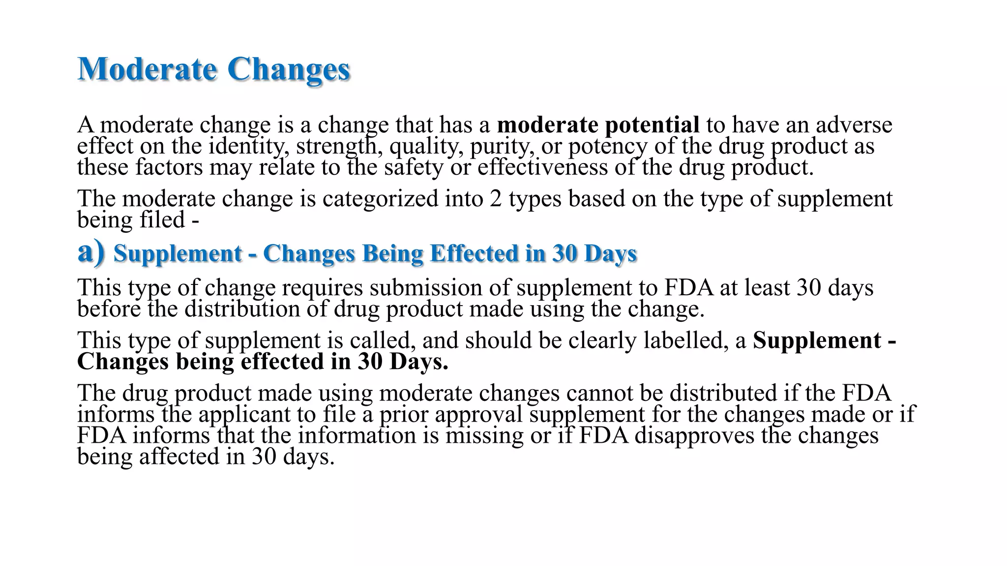 US FDA post approval changes | PPTX