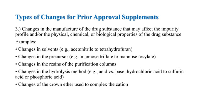 US FDA post approval changes | PPTX