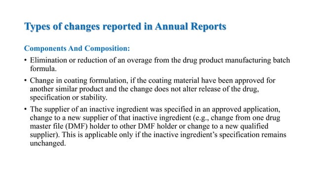 US FDA post approval changes | PPTX