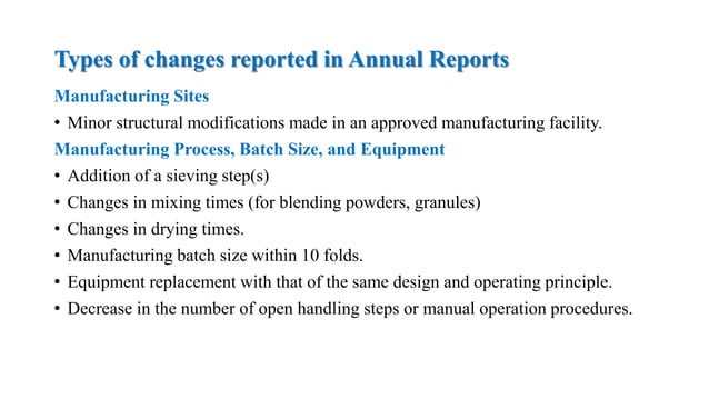 US FDA post approval changes | PPTX