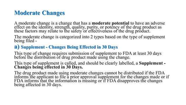 US FDA post approval changes | PPTX