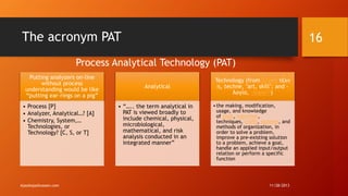 US FDA's PAT Guidance – 10 years and now | PPT