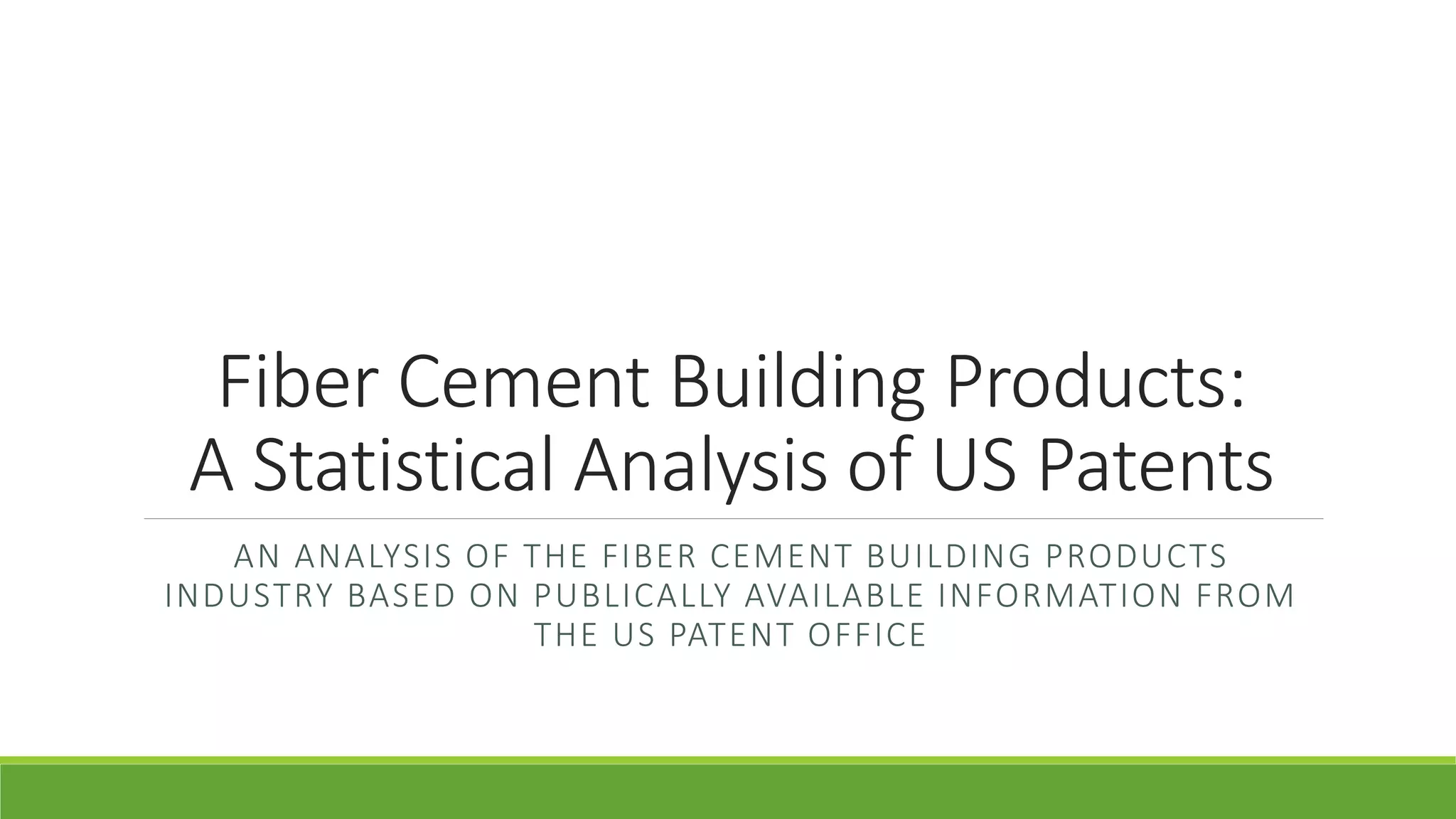 Fiber Cement Technology - US Patent Report (JHX, VAL, Nichiha) | PDF
